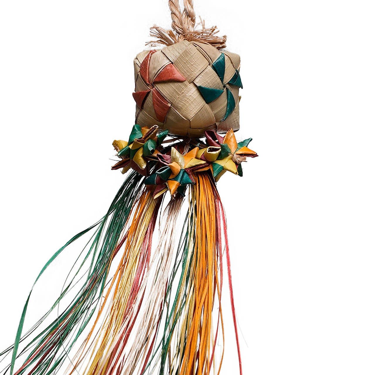 Diamond Cube Natural Parrot Toy from Palm Leaf for Pet Birds