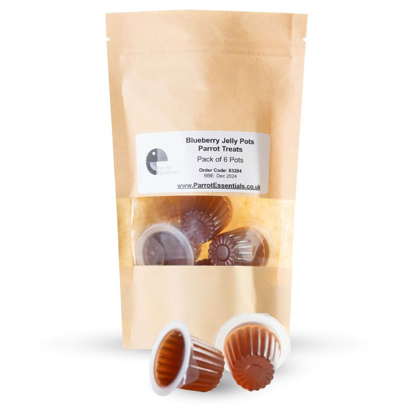 Peach Jelly Parrot Treat Cups - Fruit Flavour - 6pk