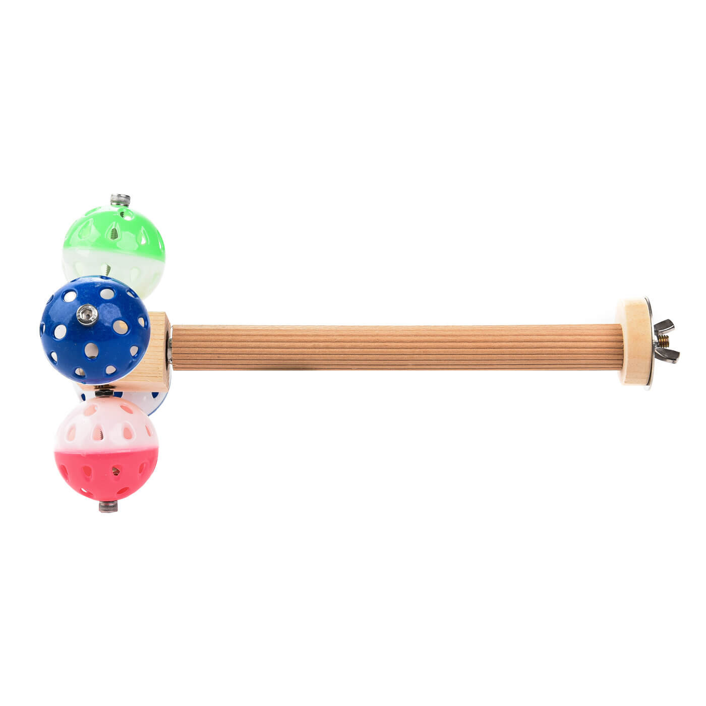 Colourful Spinning Wiffle Balls Parrot Perch Toy