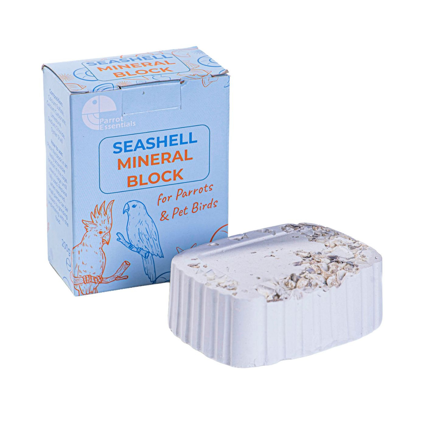 Edible Calcium Seashell Mineral Block for Parrots & Birds