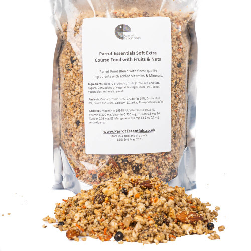 Coarse Soft Bird Food for Parrots with Fruit & Nuts