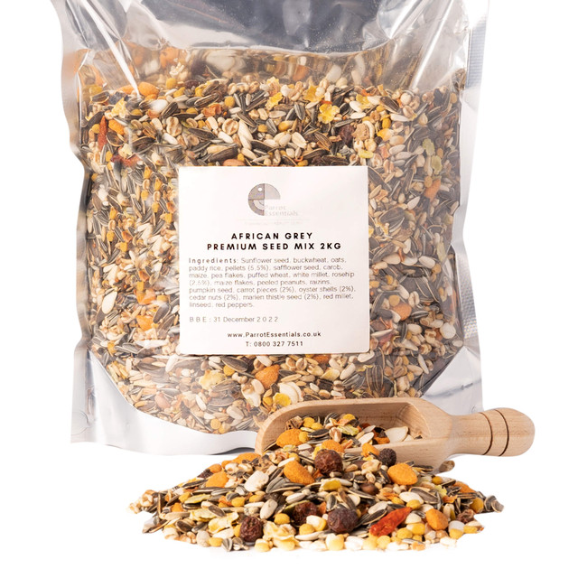 Premium African Grey Parrot Food Seed Mix for Pet Birds 2Kg