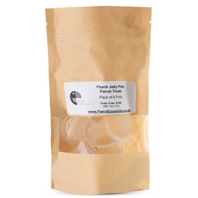 Peach Jelly Parrot Treat Cups - Fruit Flavour - 6pk