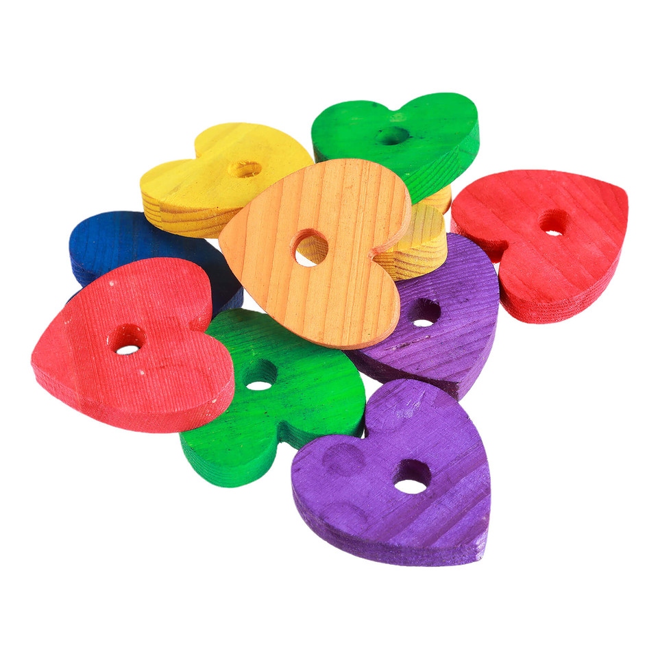 Coloured Wooden Disc Parrot Toy Parts | Parrot Essentials