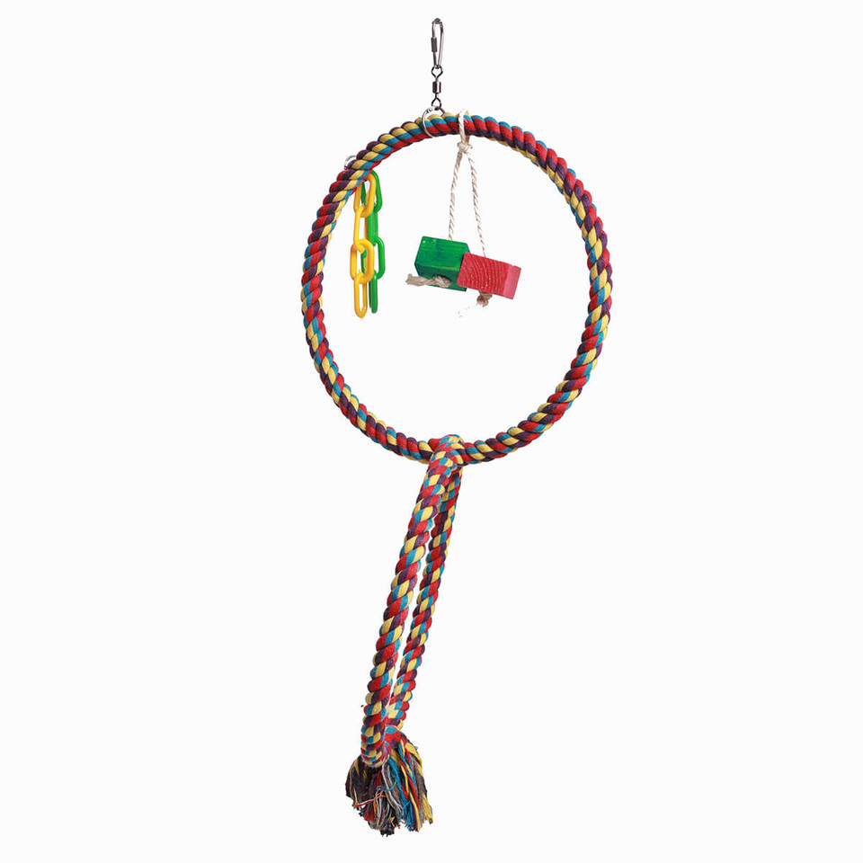 Double Cotton Play Swinging Parrot Perch for Pet Birds
