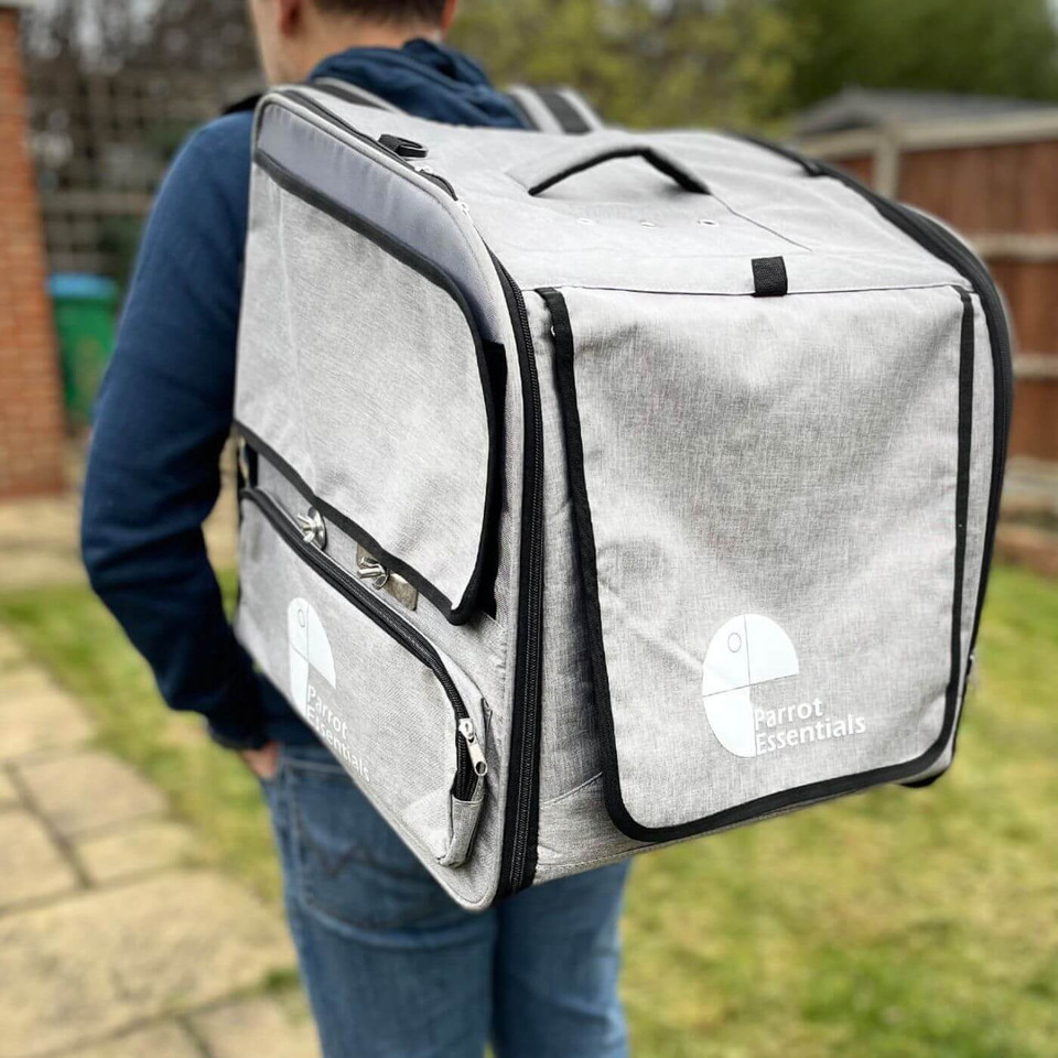 Large Parrot Backpack Carrier & Bird Travel Cage - Large