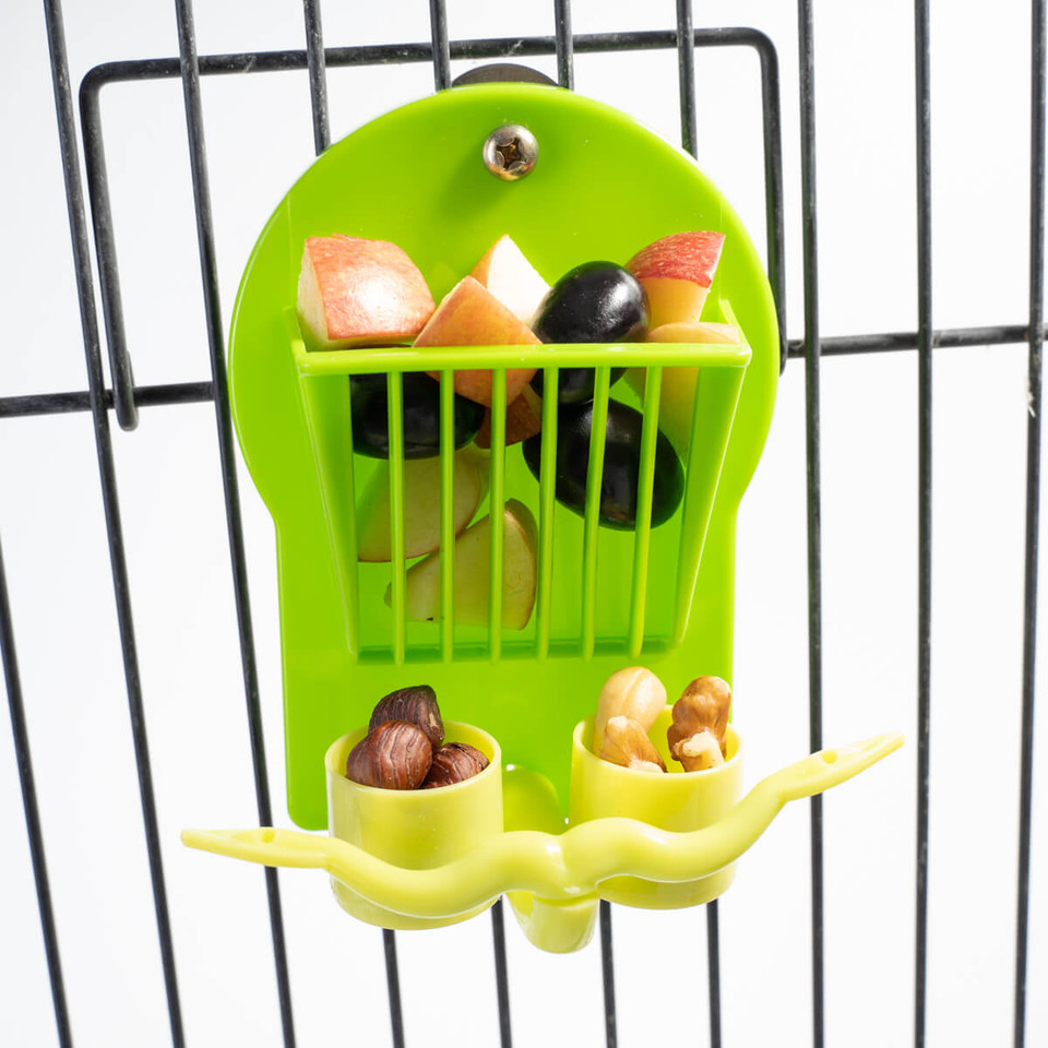 Small Fruit & Veg Holder Parrot Stand for Bird Cages