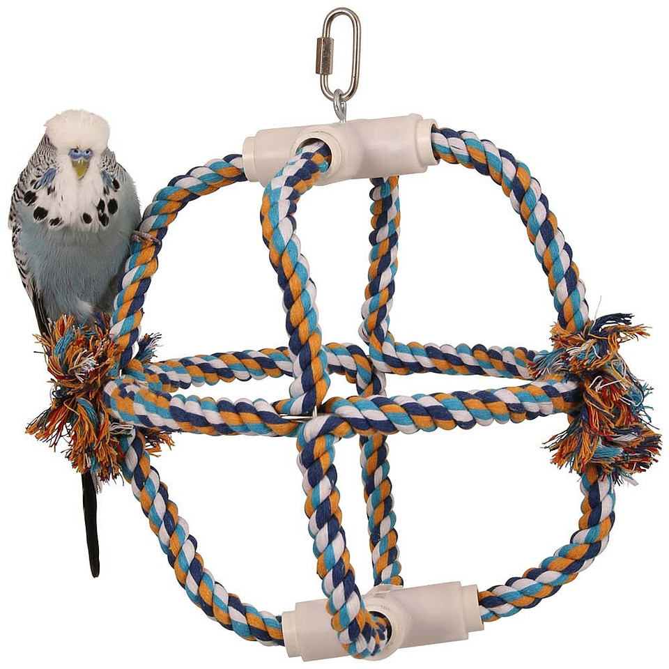 Double Cotton Play Swinging Parrot Perch for Pet Birds