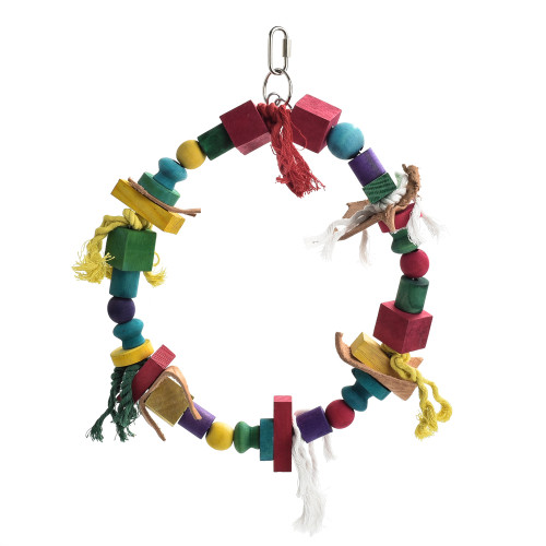 Colourful Wooden Parrot Swing - Medium - Parrot Essentials