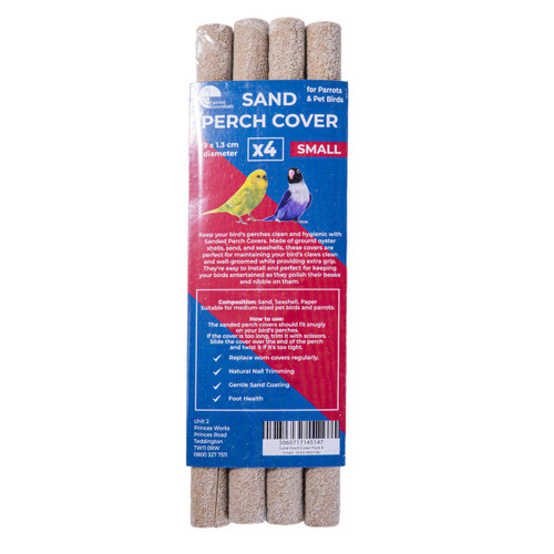 Small Sanded Parrot Perch Covers Nail Trimming Pack of 4