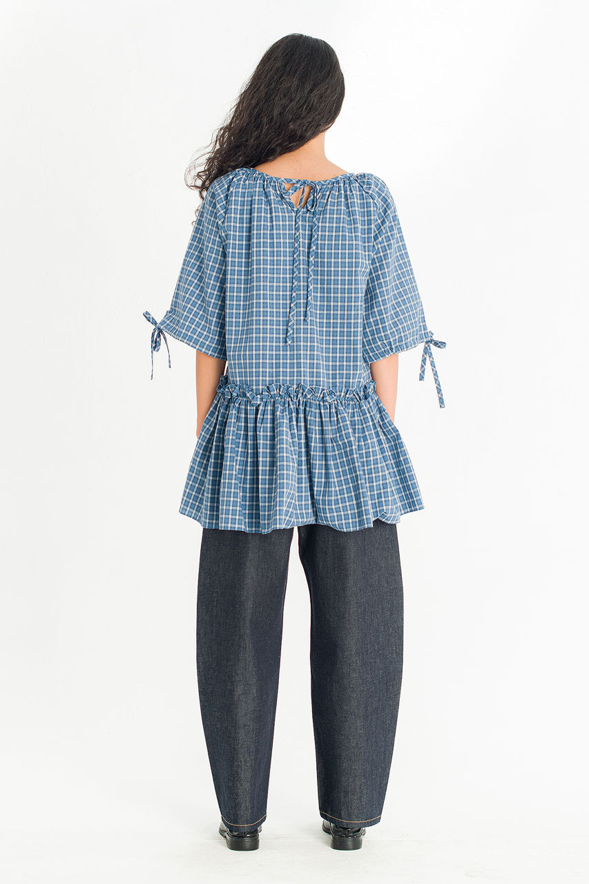 Day Check Dress, Blue