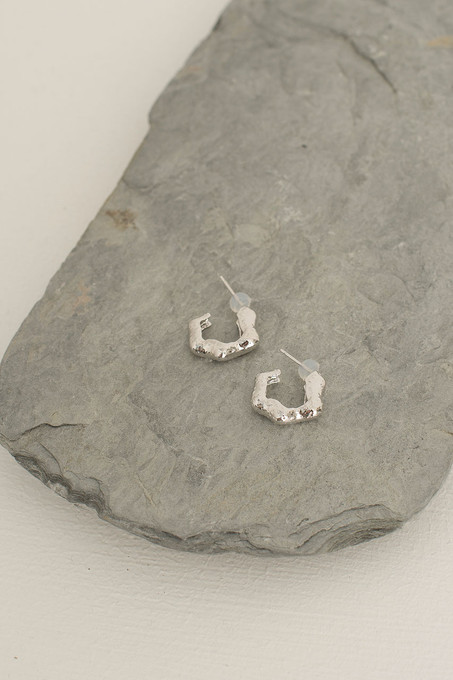 Betty Hoop Earrings, Sterling Silver