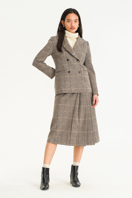 Evelyn Double Button Jacket, Brown