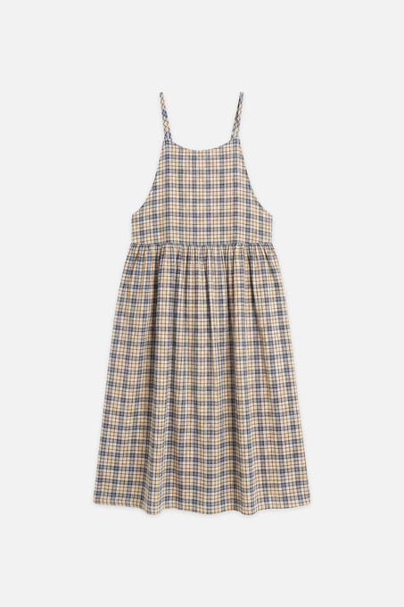 June Ribbon Back Slip Dress, Check