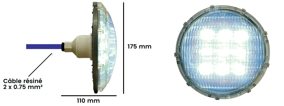 Projecteur à Led Gaïa Couleurs Rgbw 40w Pour Piscine Pool Planet