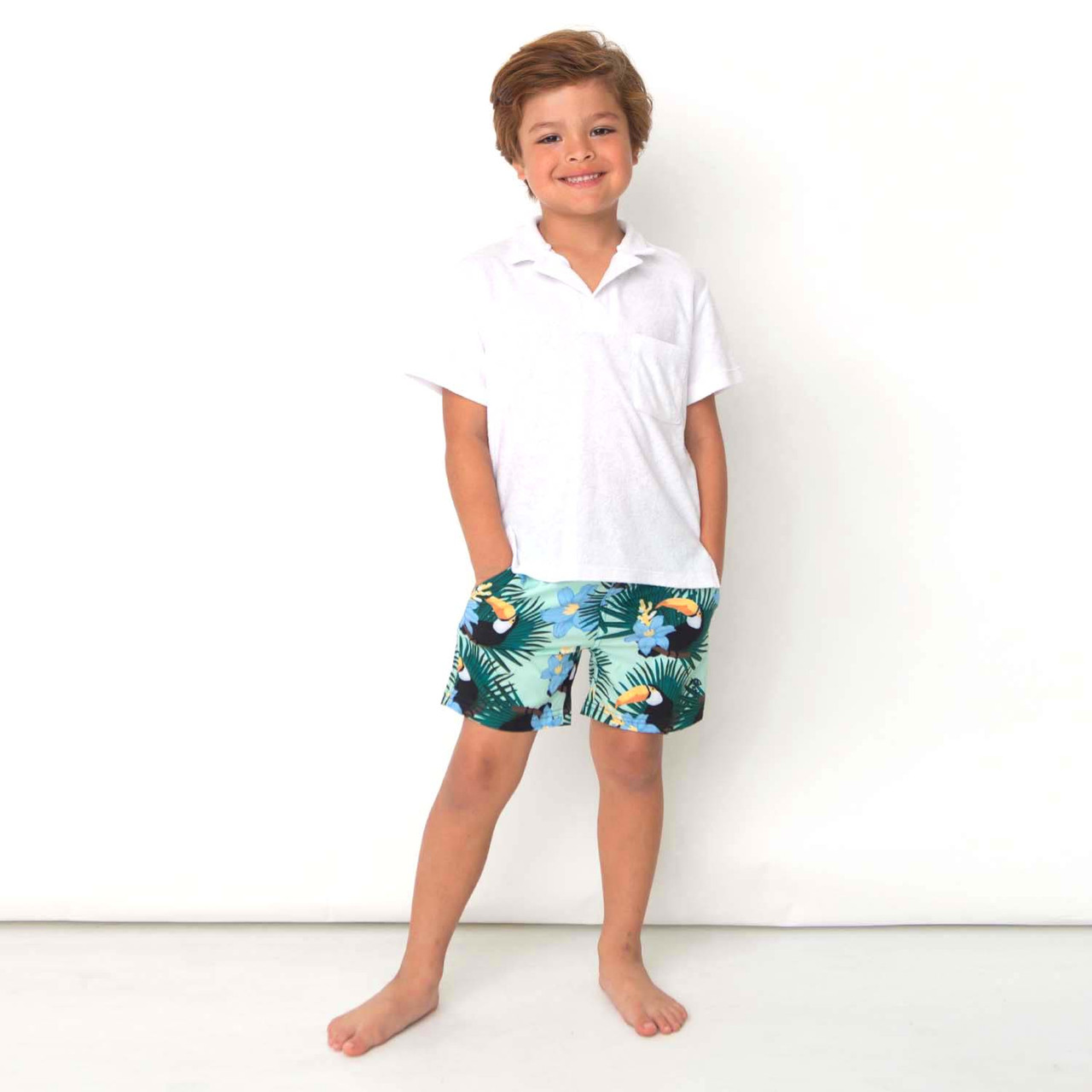 Toucans Boys 4 Way Stretch Swim Trunk 6m-10 - Shade Critters