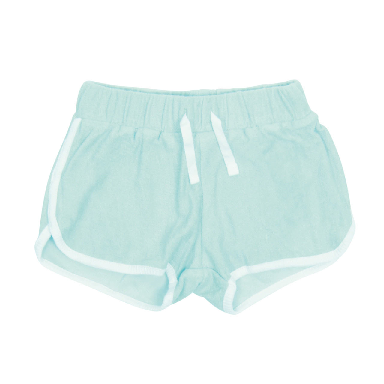Mint Terry Girls Drawstring Shorts 3-14 - Shade Critters