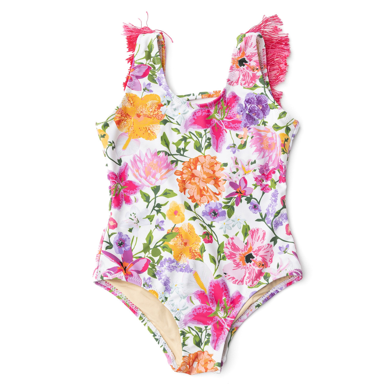 Summer Gardens Girls Fringe Back One Piece Swimsuit 6m-24m - Shade Critters