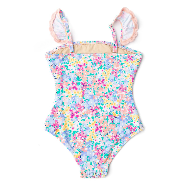 Spring Blooms Girls Smocked One Piece Swimsuit 6m-10 - Shade Critters