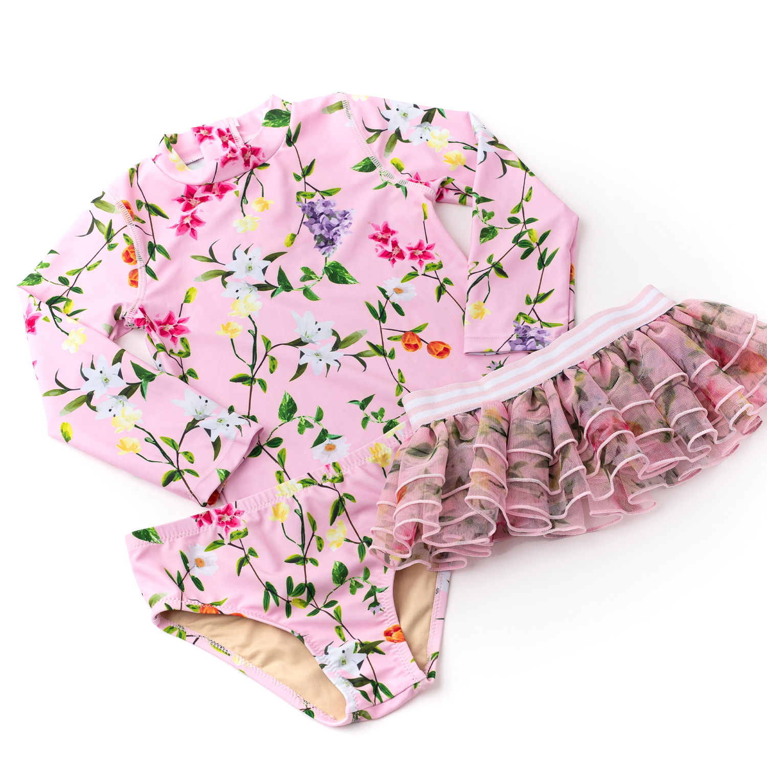 Wildflowers Girls Rashguard & Tutu Swim Set 6m-18m only - Shade Critters