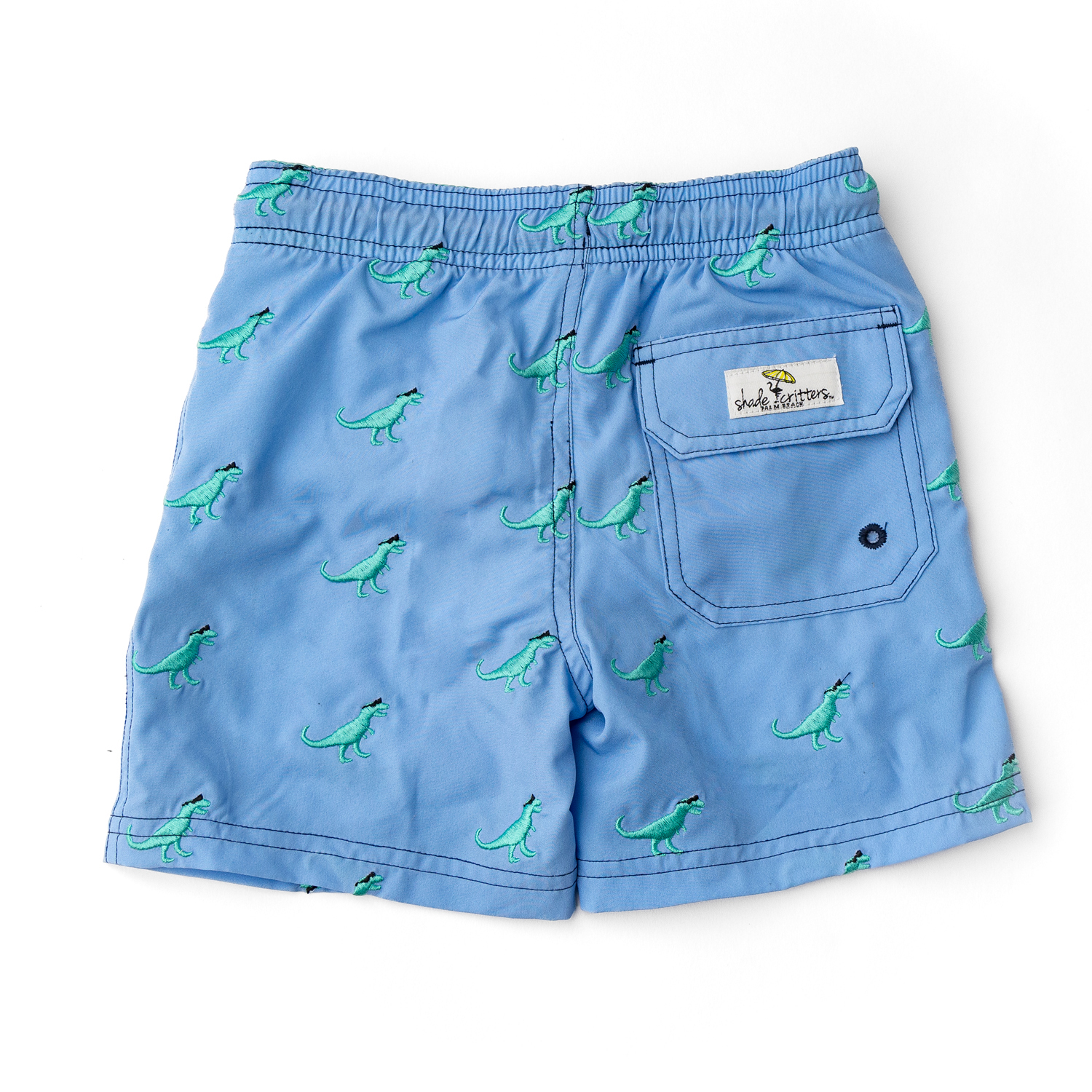 Shadey Dinos Boys 4 Way Stretch Water Appearing Embroidered Swim Trunks ...
