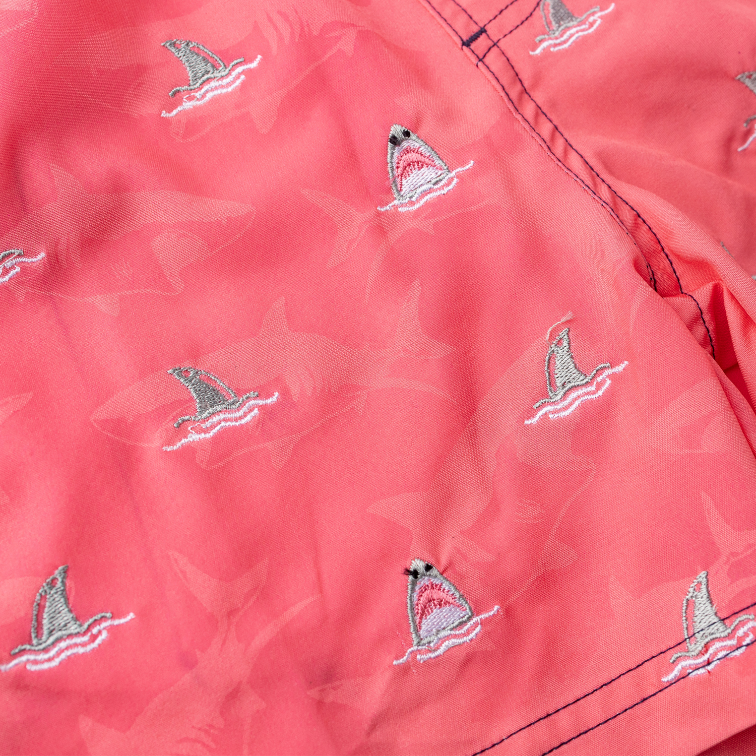Shark Bite Boys 4 Way Stretch Water Appearing Embroidered Swim Trunks ...