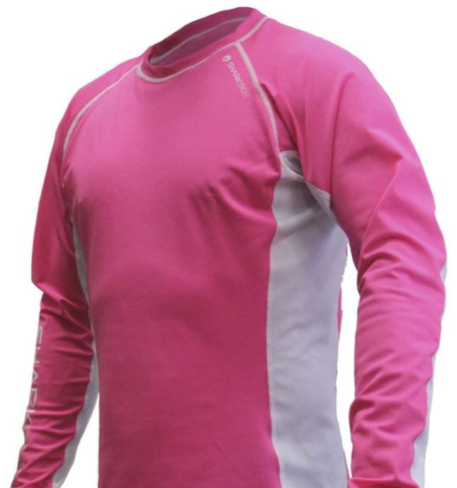 SHARKSKIN RAPID DRY RASHIE - LONG SLEEVE PINK/WHITE - Pro Dive Cairns Store