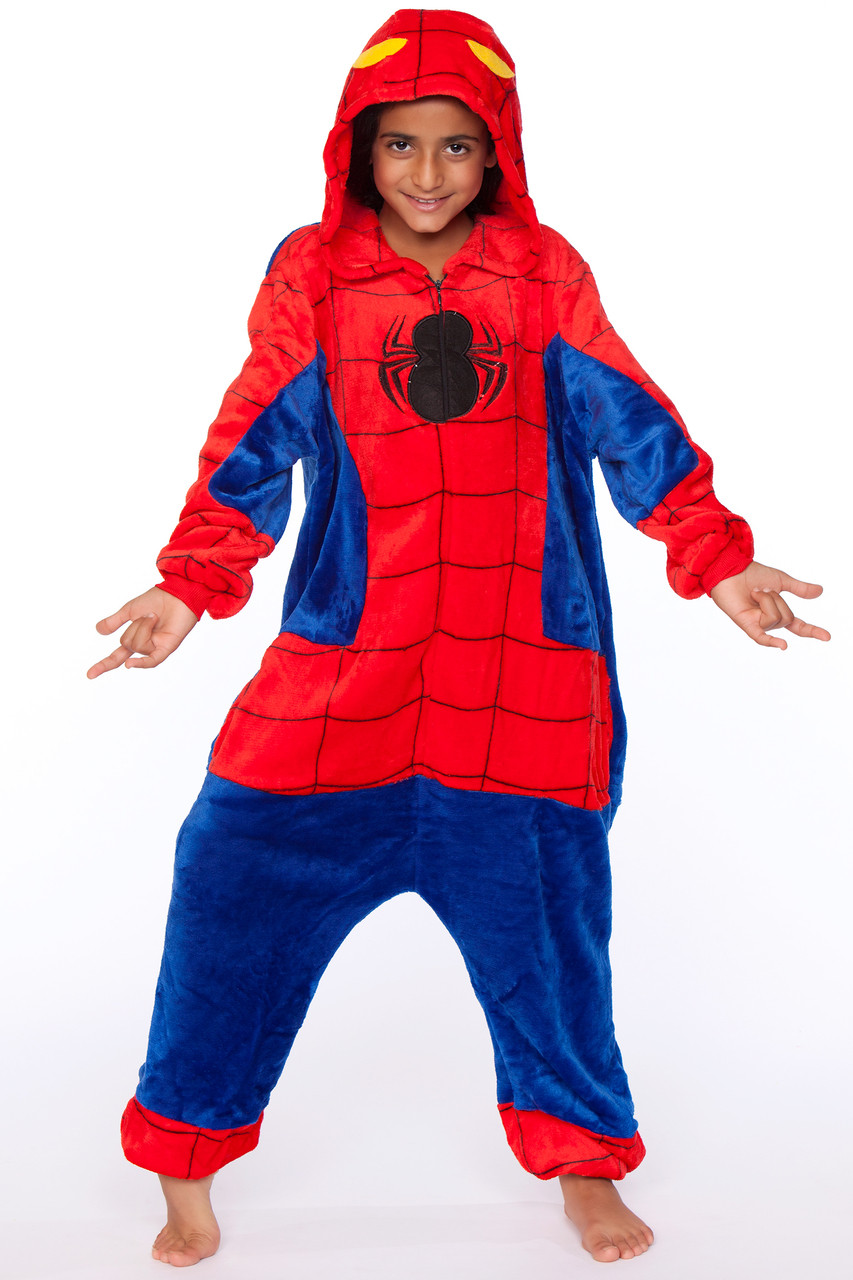 Comfy Be Wicked Red/Blue Spiderman Superhero Hero Unisex Kids Childrens ...