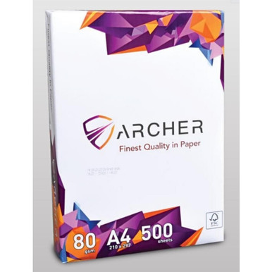 Archer A4 Copy Paper 170 CIE 80gsm FSC 500 Sheet Ream - Rapid Office ...