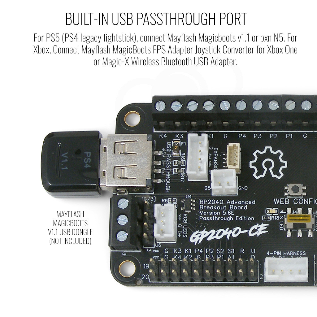 GP2040-CE (V5.6E - USB-B, USB-C) Open Source Multi-Console Fight Board ...