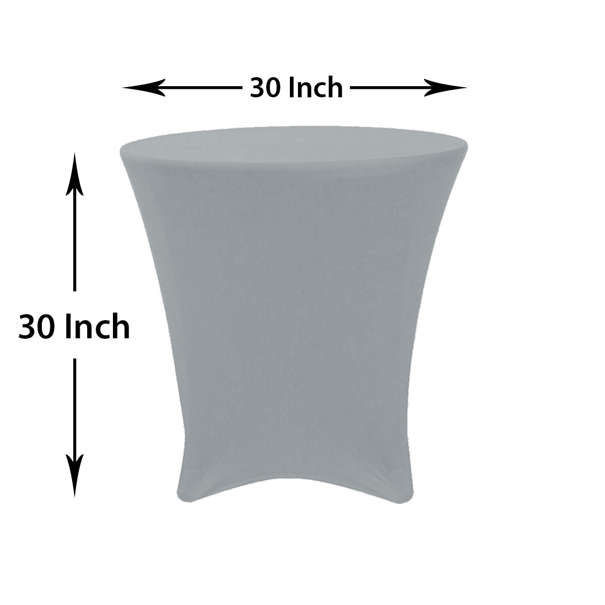 30 x 30 Inch Lowboy Cocktail Round Stretch Spandex Table Cover Silver ...