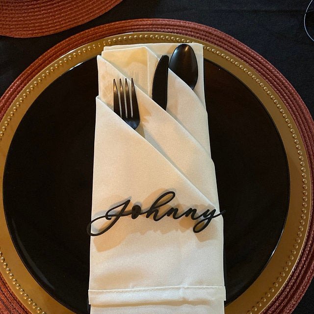 10 Pack 20 Inch Polyester Cloth Napkins Ivory - Your Chair Covers Inc.