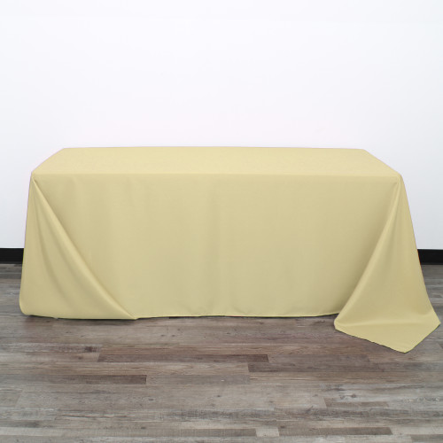 90 x 132 Inch Rectangular Polyester Tablecloth Pastel Yellow