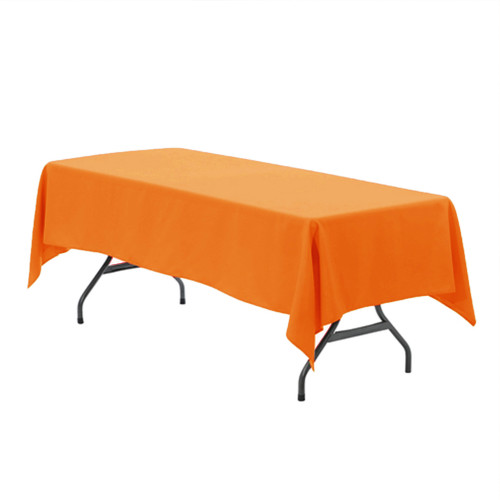 90 x 132 Inch Rectangular Polyester Tablecloth Orange - Your Chair ...