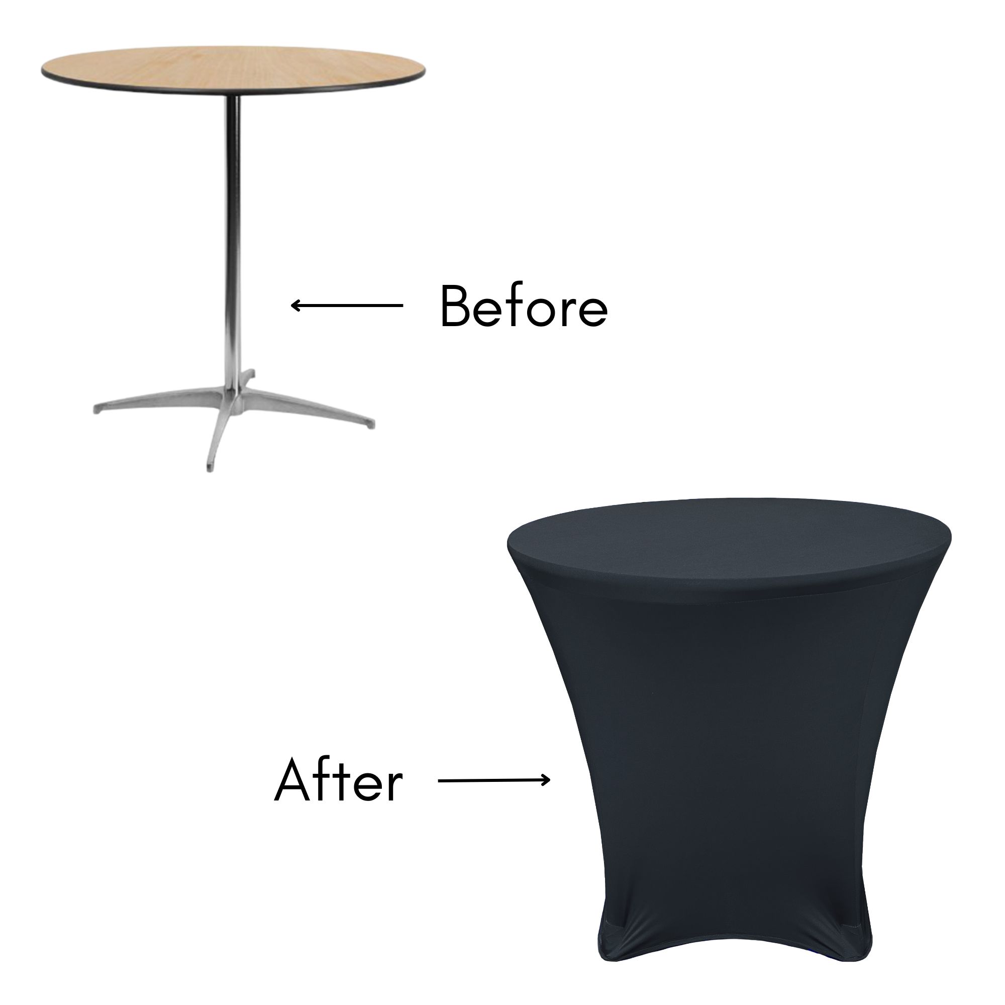 30 x 30 inch Round Spandex Highboy Cocktail Table Covers