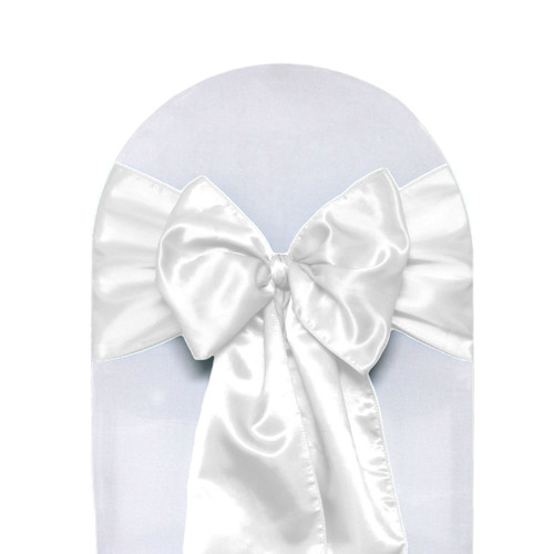 10 Pack Satin Sashes White