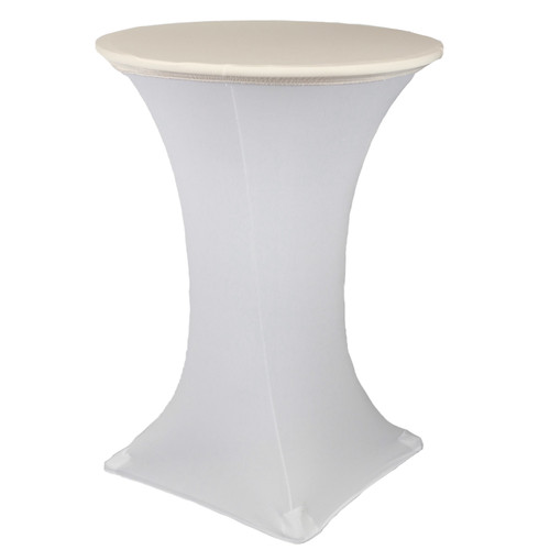 30 Inch Stretch Spandex Table Topper/Cap Ivory
