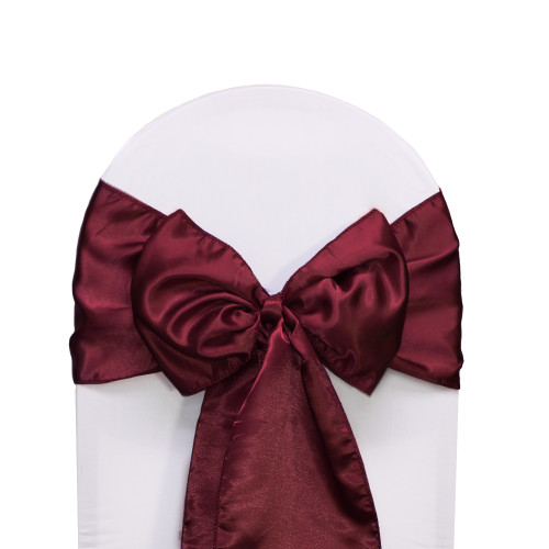 10 Pack Satin Sashes Burgundy