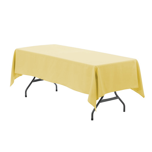 60 x 126 Inch Rectangular Polyester Tablecloth Pastel Yellow