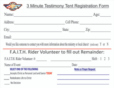 Registration Cards - F.A.I.T.H. Riders