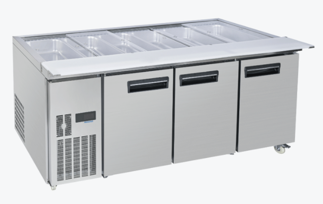Thermaster Two Door Cold Bench Salad Station 6x1/1 GN Pans PG210FA-XB