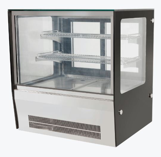 Counter top square glass cold food display 660x530x730 - GN-660RT