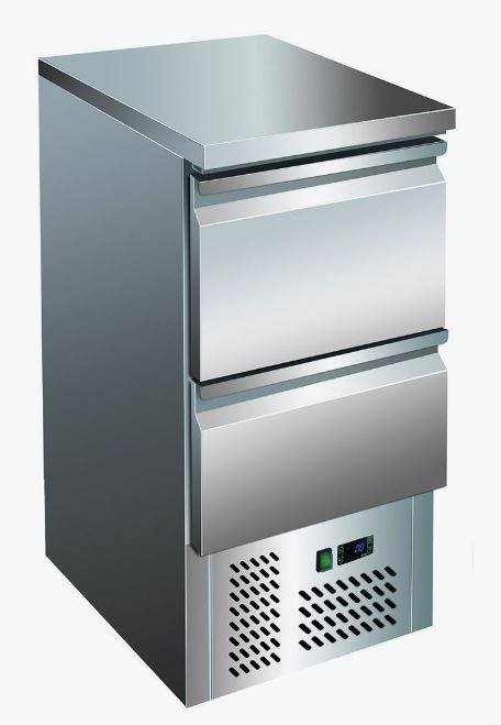 2 Drawers S/S Compact Workbench Fridge - GNS400-2D