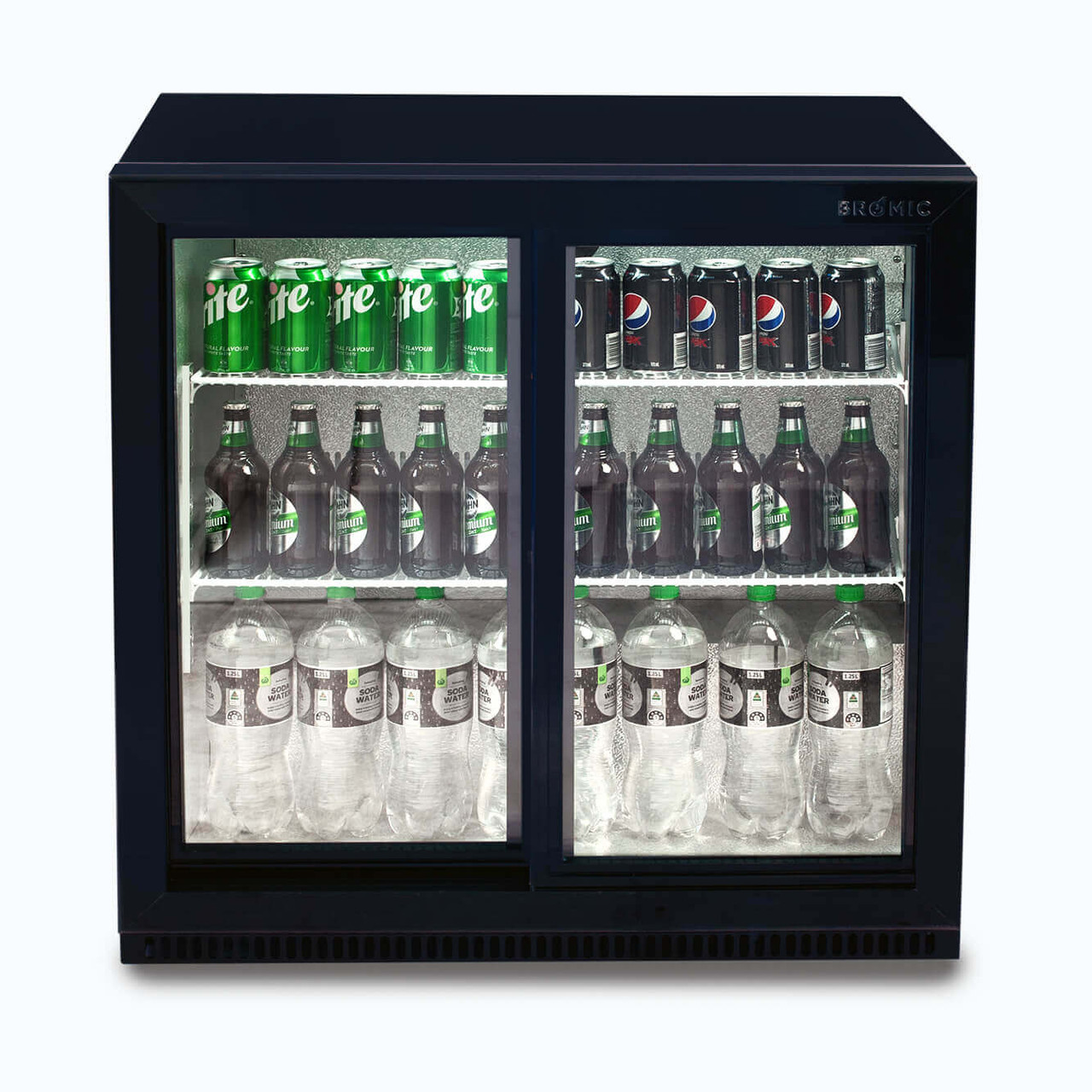 Bromic BB0200GDS-NR Back Bar Fridge 190L 2 Doors - Sliding
