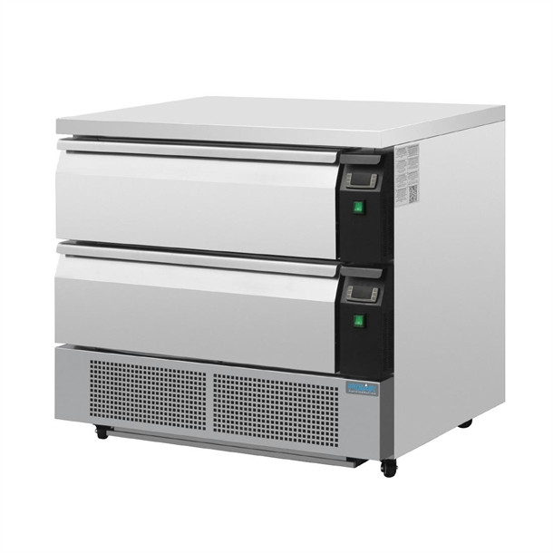 Polar DA996-A U-Series 2 Drawer Counter Fridge Freezer 4xGN