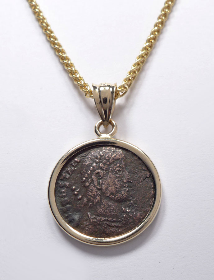 ANCIENT ROMAN VIRTUS BRAVERY AND VIRTUE CONSTANTINE COIN NECKLACE ...