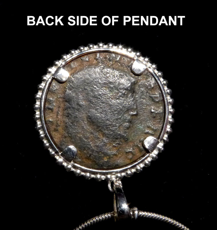 ANCIENT ROMAN JUPITER GOD OF SKY AND THUNDER COIN PENDANT IN STERLING ...