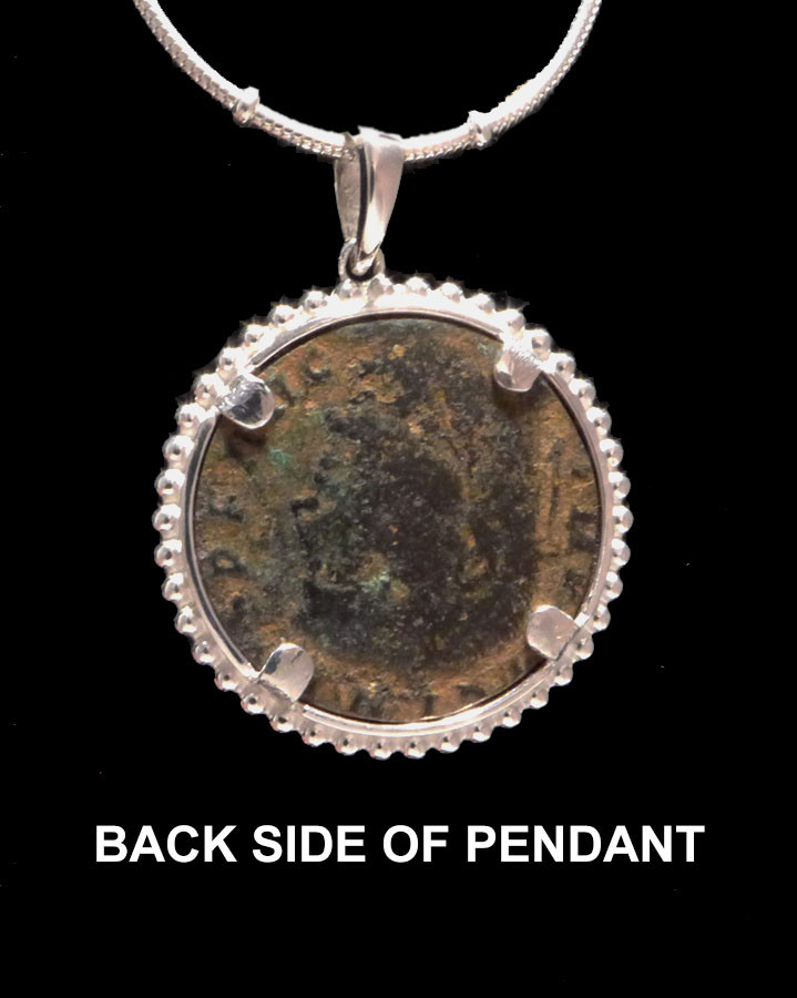 ANCIENT ROMAN JUPITER GOD OF SKY AND THUNDER COIN PENDANT IN STERLING ...