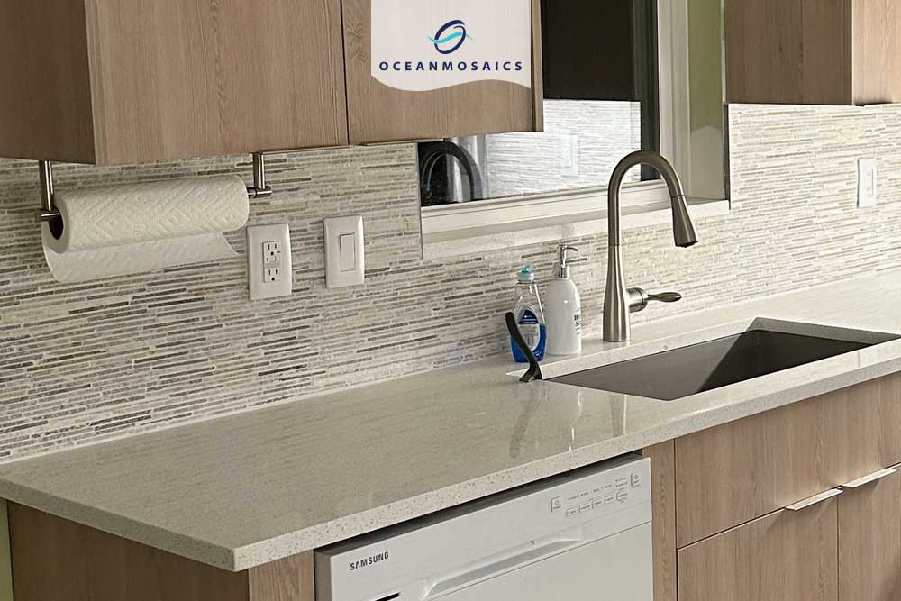 Ria Beige Linear Stacked Stone Tile