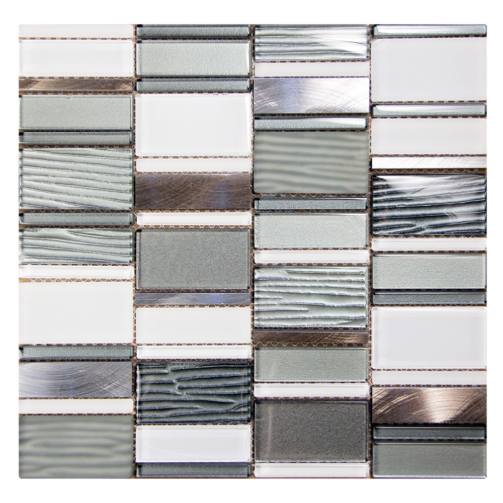 Loft Silver Mosaic Glass Tile
